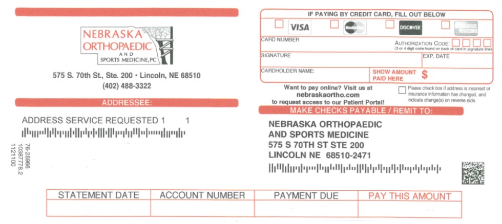 Pay Bill - Nebraska Orthopaedic Center